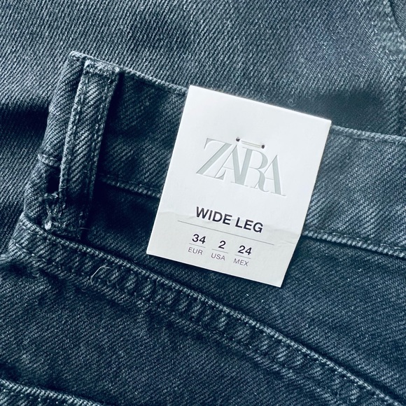 Zara | Jeans | Zara Wide Leg Jeans Black 34 | Poshmark